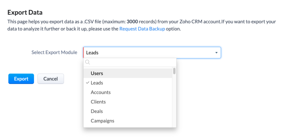 How to Export Data from Zoho CRM | BluRoot | Step-by-Step Guide