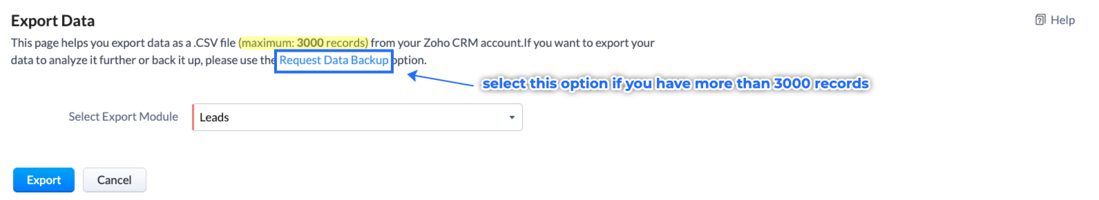 How to Export Data from Zoho CRM | BluRoot | Step-by-Step Guide